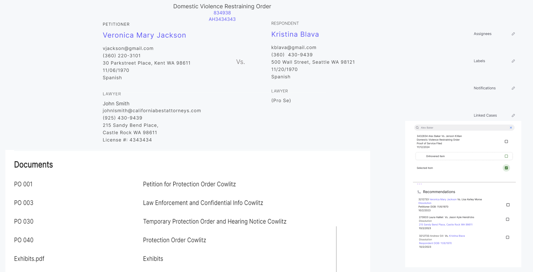 Automated Recommendations on Linked (Similar) Cases | LegalAtoms