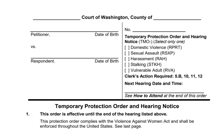 Domestic Violence Protection Order Dvpo In Washington Legalatoms