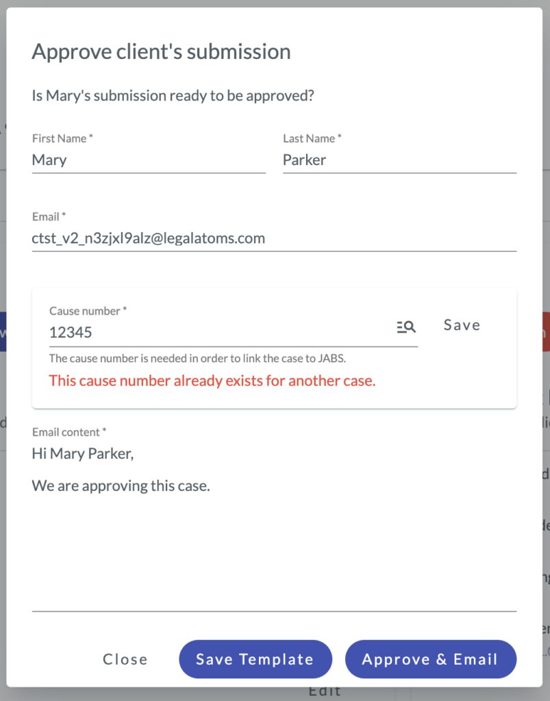Updating the cause number | LegalAtoms