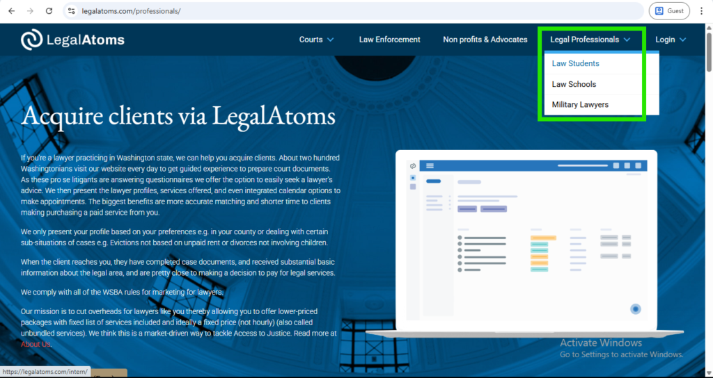 Setup a Profile as a Professional | LegalAtoms